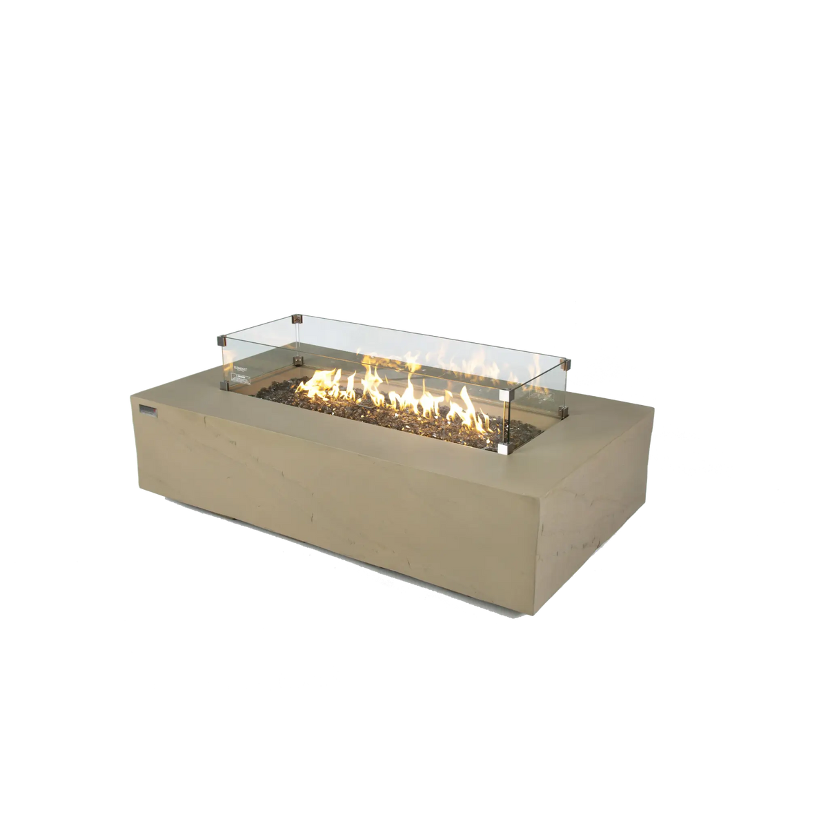 ELEMENTI PLUS COLORADO 56 Inch Fiber Glass Concrete Fire Table Sunligh ...