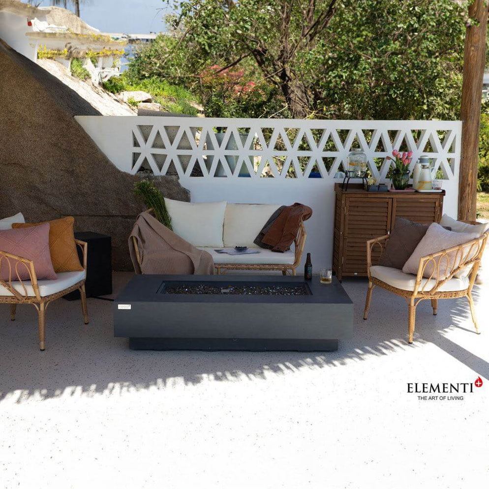 ELEMENTI PLUS POSITANO Rectangle Dark Gray Fire Table OFG415DG ...